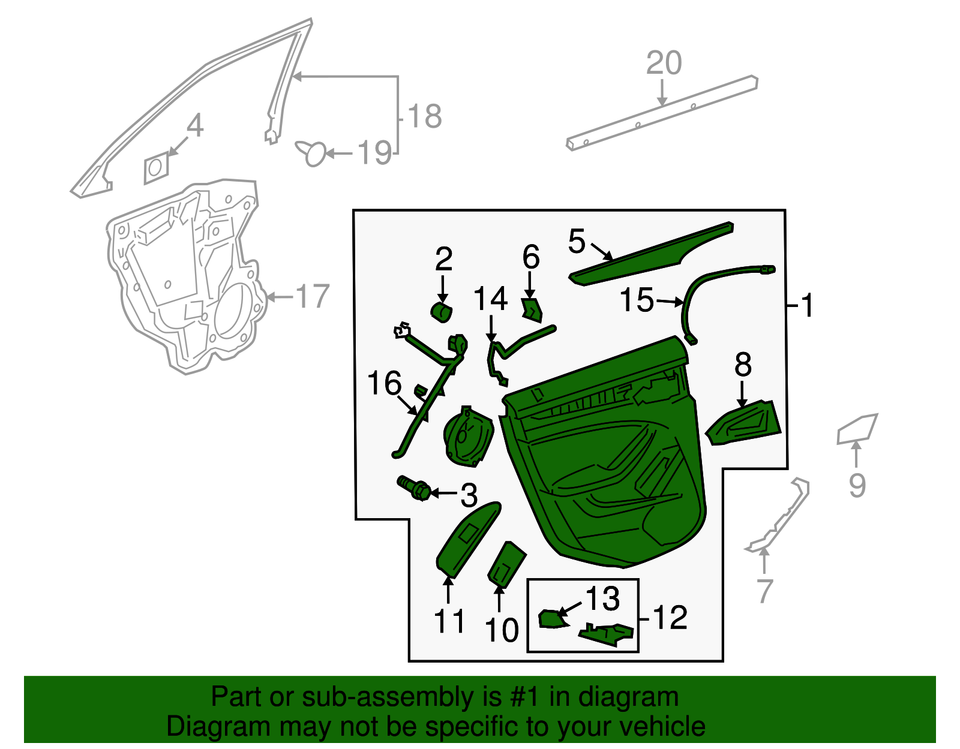 Genuine GM Ebony Rear Passenger Side Door Trim 22773357 | eBay