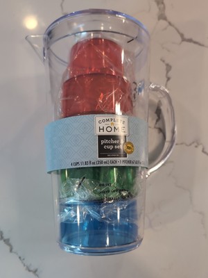 Complete Home Pitcher & Cup Set 4 Cups and Acrylic Pitcher New In ...
