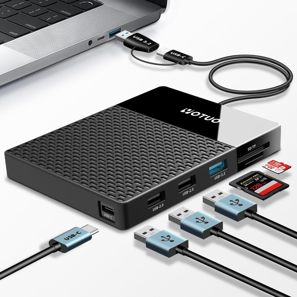 1TB External Hard Drive & USB C 7-in-1 Multiport Hub for Ultimate ...