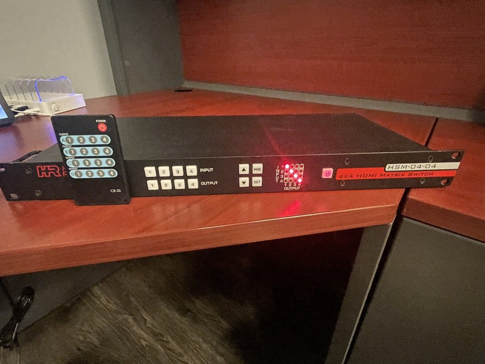 Hall Research HDMI Matrix Switch 4x4 with Grid display, Power Supply ...