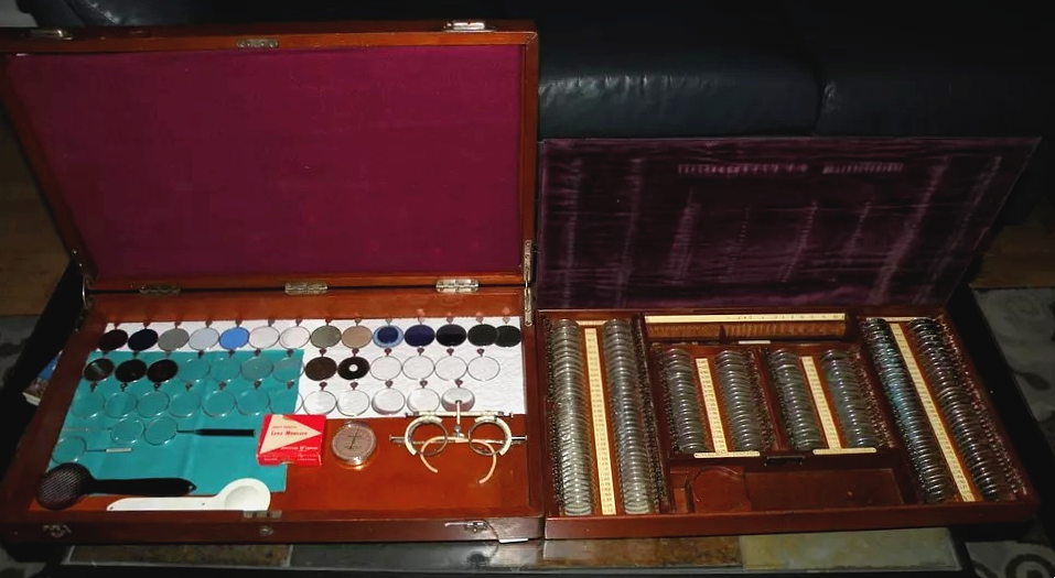 VTG AMERICAN OPTICAL WWI US ARMY WELLSWORTH PRODUCT OPHTHALMIC TRIAL ...