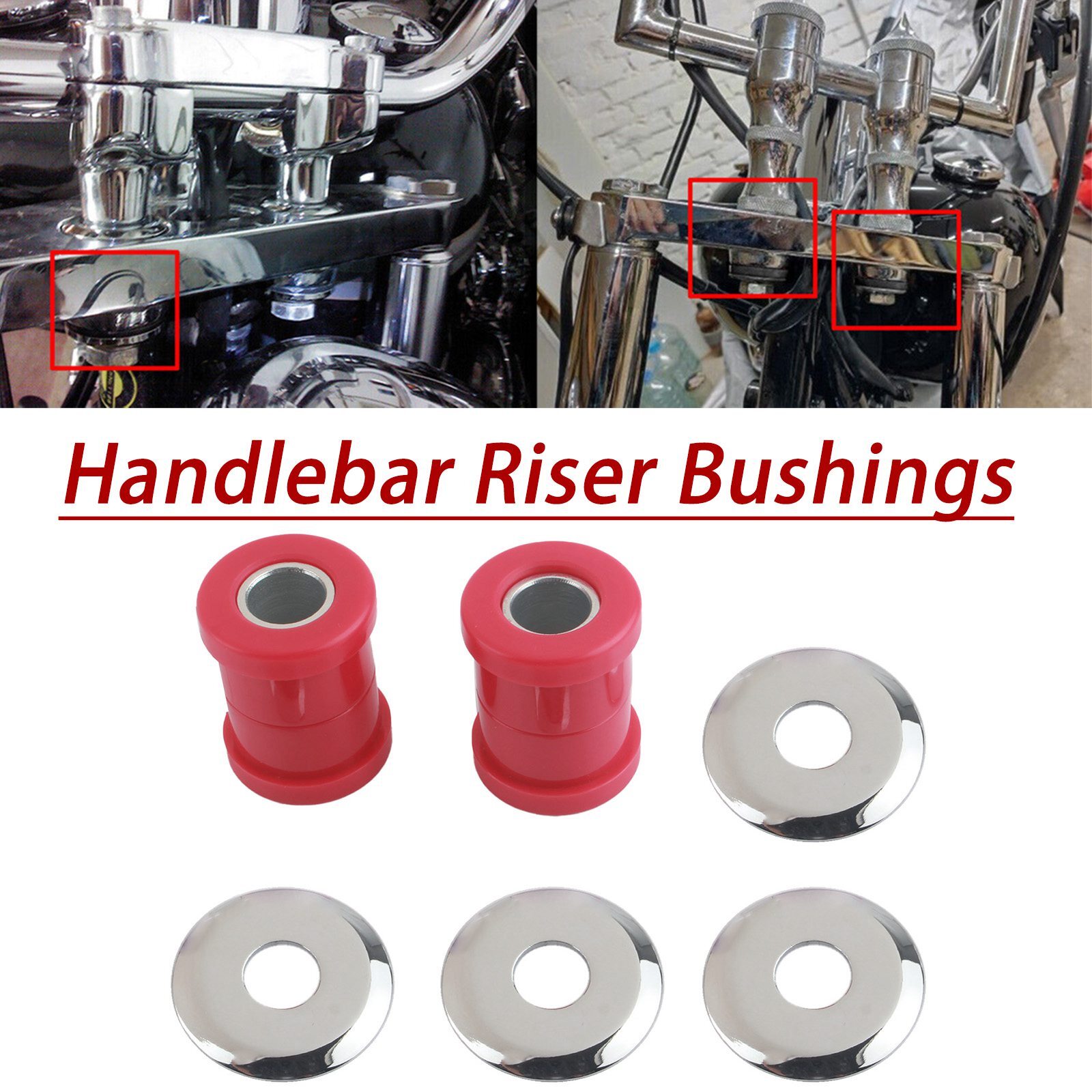 Red Handlebar Riser Bushings Fit For Harley Dyna Wide Glide FXDWG Low ...