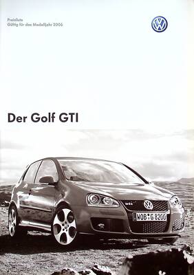 252723) VW Golf V GTI - Preisliste & Extras - Prospekt 04/2005 | eBay.de