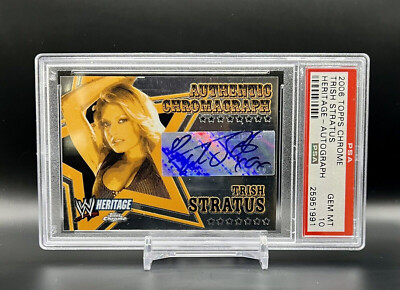PSA 10 2006 WWE TOPPS CHROME TRISH STRATUS SIGNED AUTO AUTOGRAPH SEXY ...