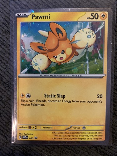 Pawmi SVP 040 Black Star Promo Cosmic Holo Pokémon Scarlet Violet | eBay