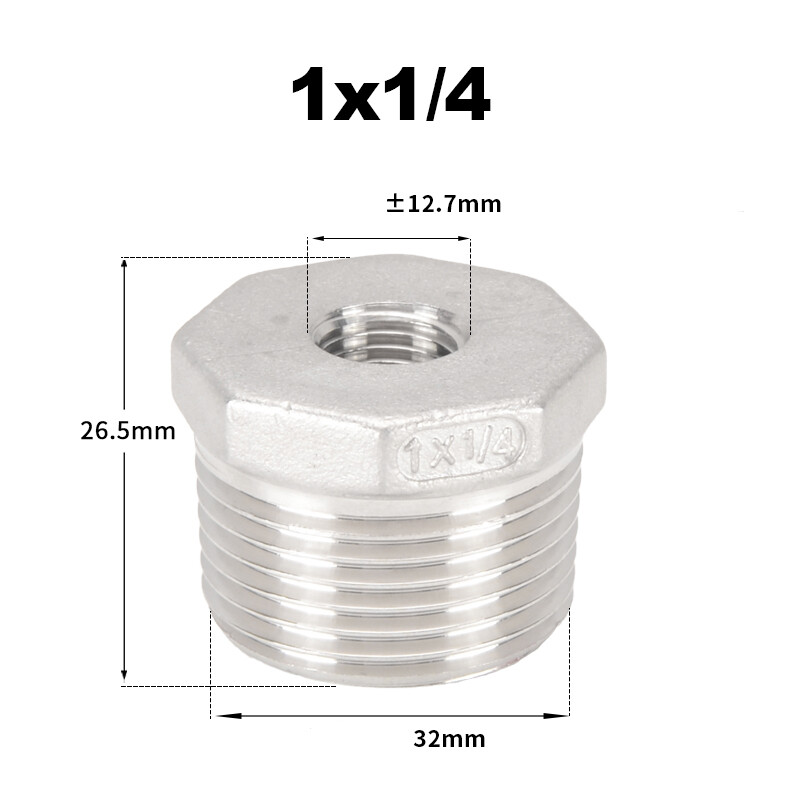 BSP Stainless Steel 304 male to female HEX Reducing bush adapter Pipe ...