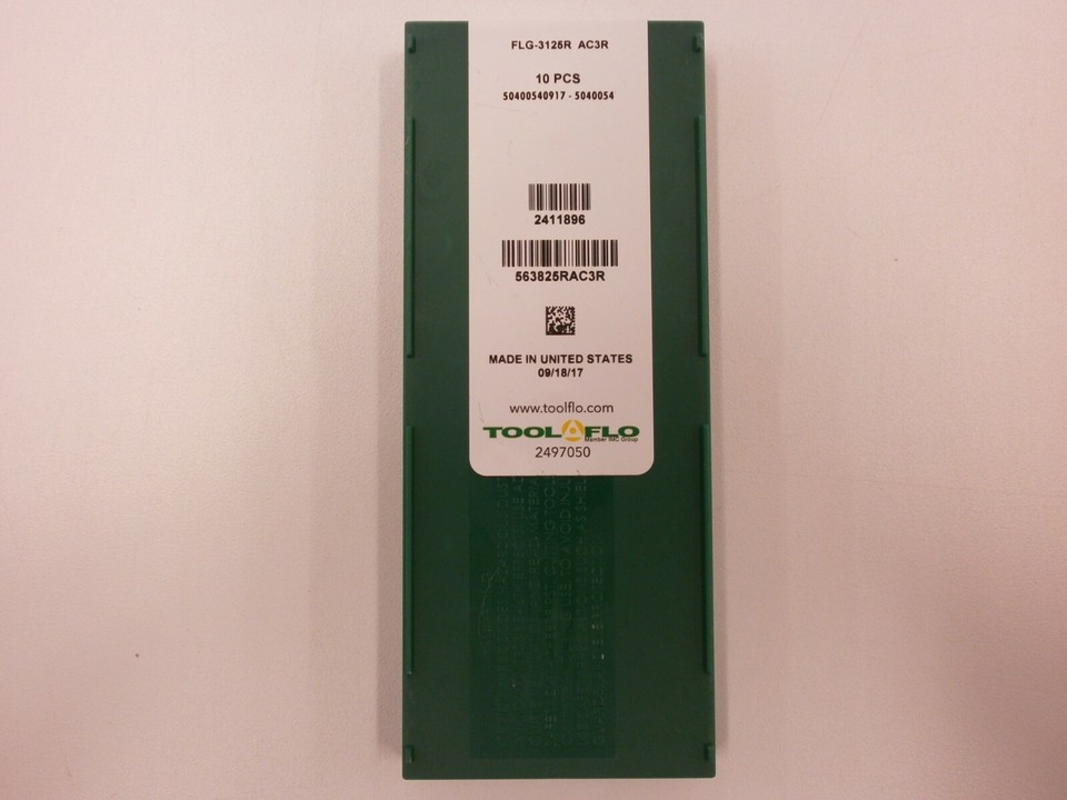 10pc) ToolFlo FLG 3125R AC3R Top Notch Coated Carbide Grooving Inserts ...