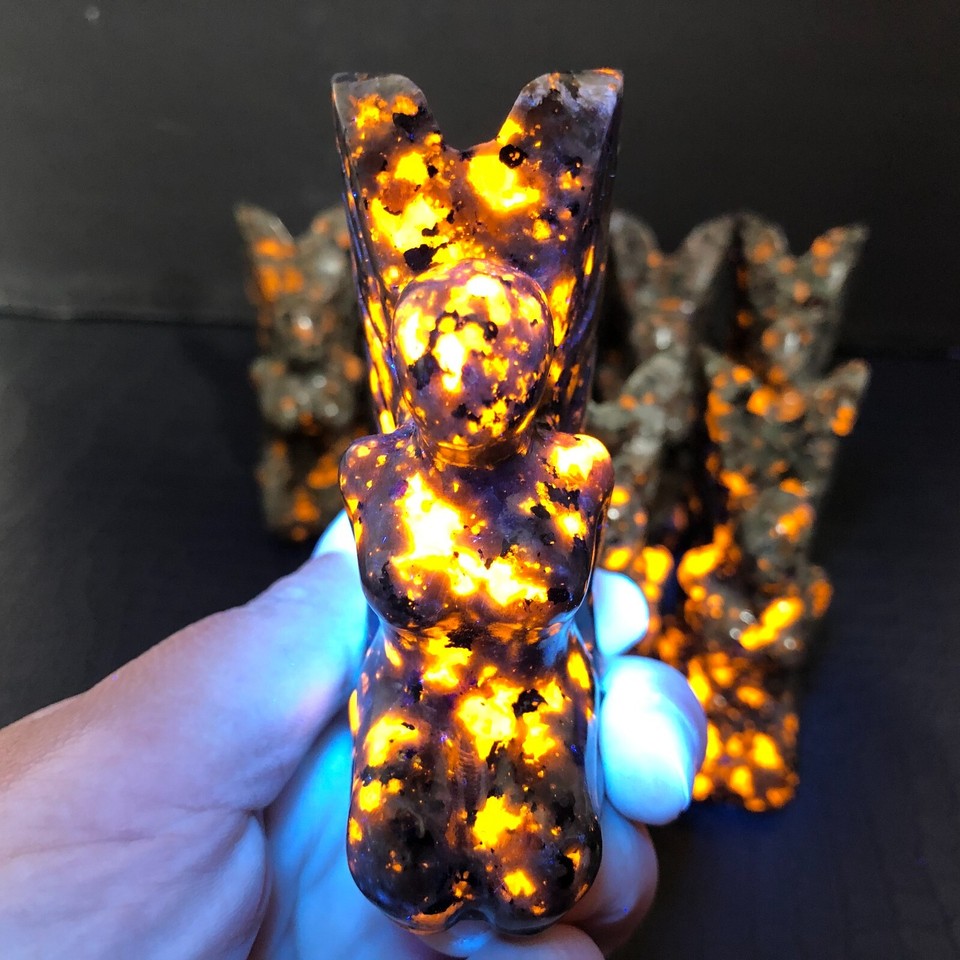 171g Natural Yooperlite Fire Stone Flower Fairy Carving CrystalQuartz ...