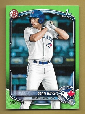SEAN KEYS 2025 TOPPS BOWMAN 1ST SP GREEN ROOKIE RC CARD #'D /399 MLB ...