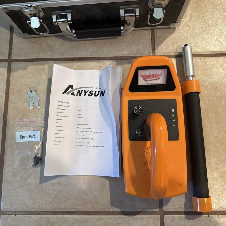 Anysun Pipe Locator 512Hz, Sewer Locator Receiver Wireless Drain Pipe ...