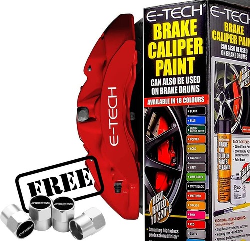 RED Brake Caliper Paint Kit E-TECH For Car Bike Engine Bay Block Cover ...