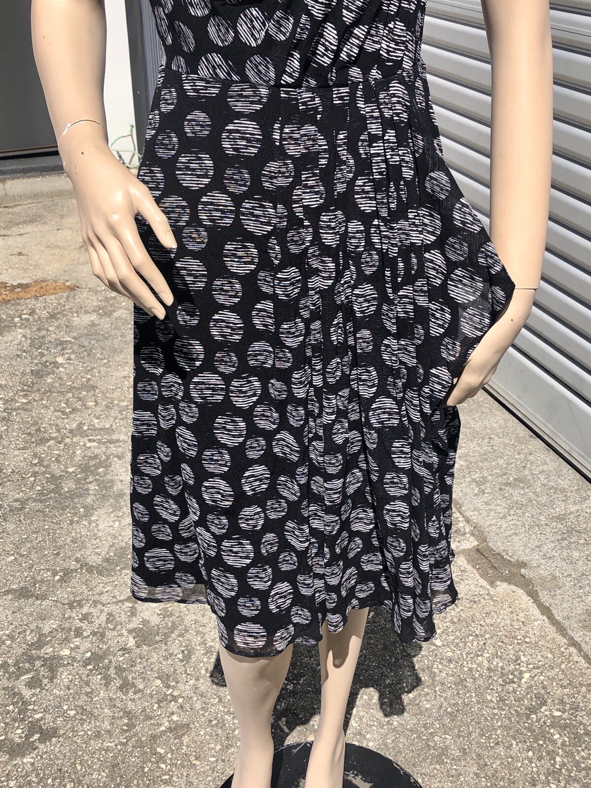 BASQUE Black/White Cowl Neck Lined Mesh Dress Size 10 | eBay