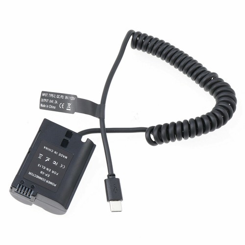 USB Type-C to EN-EL15 Dummy Battery Adapter Cable for Nikon D850 D750 ...