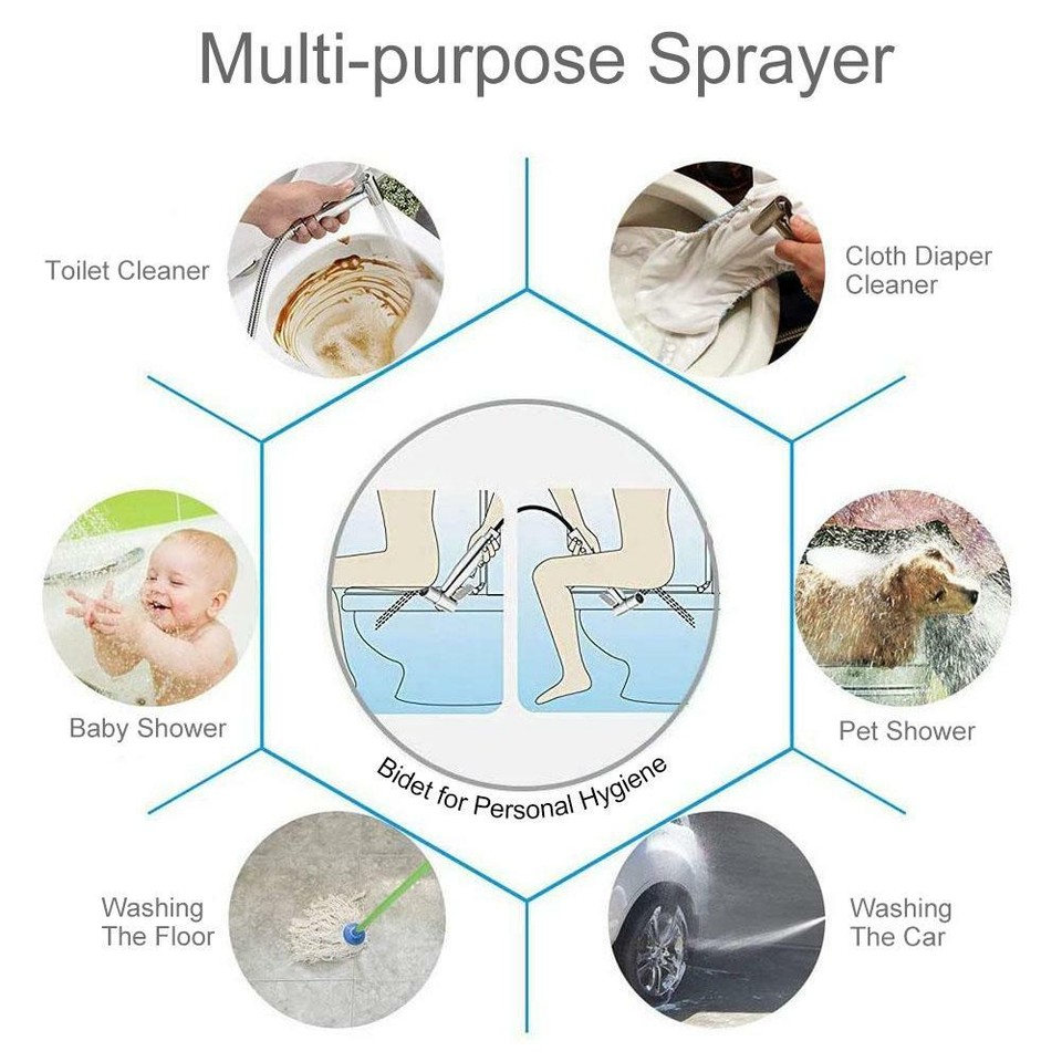 Handheld Douche Bidet Toilet Jet Spray Muslim Hygienic Shattaf Shower ...