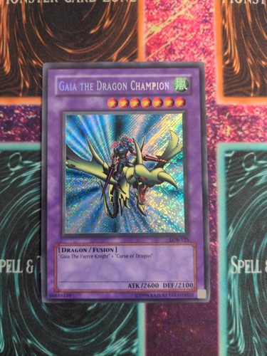 Yu-Gi-Oh! Gaia the Dragon Champion LOB-125 OG Unlimited Secret Rare LP ...