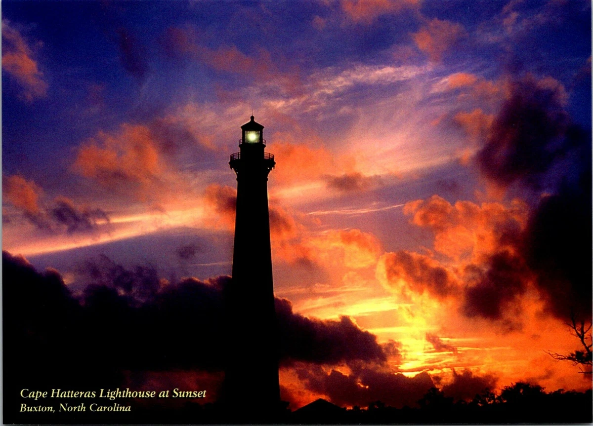 Sunset With Lighthouse In North Carolina