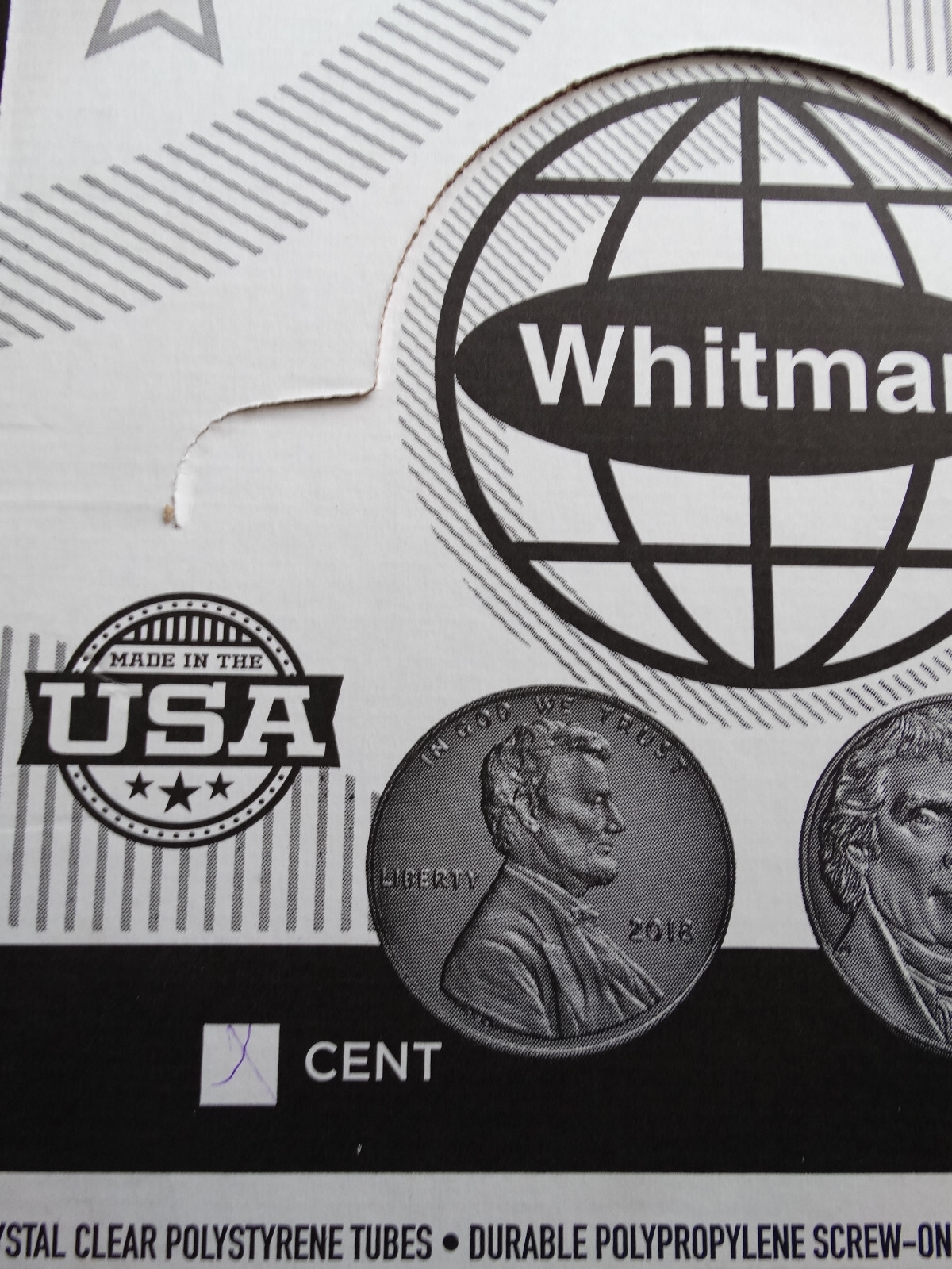 Lot of 10 Whitman Penny Round Clear Plastic Coin Storage Tubes w/ Screw ...