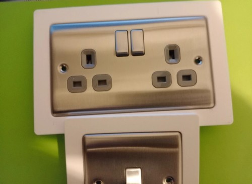 Double Single Socket Switch Surround / Finger Plate Light Switch / Plug ...