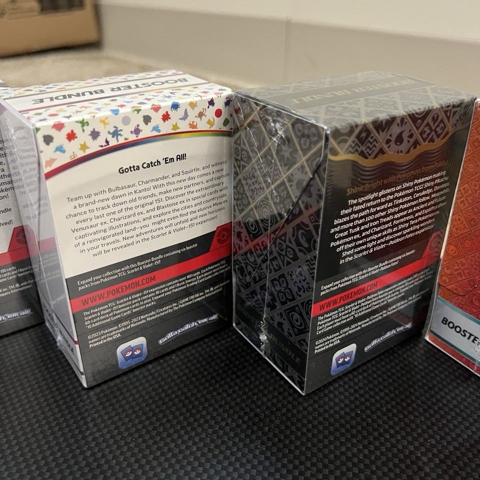 (6) Pokemon Booster Bundle LOT - 151 Paldean Fates Paldea Crown Surging ...