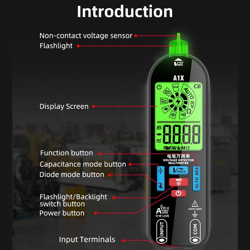 Digital Multimeter Pen Type%2CNon Contact Auto Voltage Continuity ...