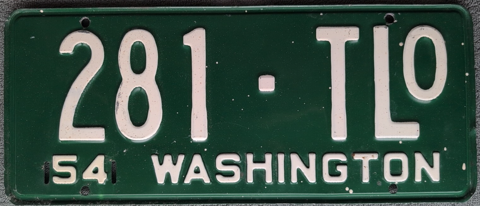 WASHINGTON 1954 Trailer License Plate ORIGINAL Walla Walla County #281 ...