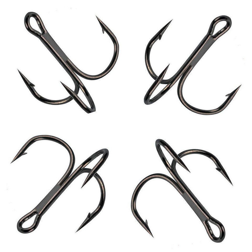 50/100pcs Treble Hooks Triple Fishing Sharp Hooks for Freshwater ...