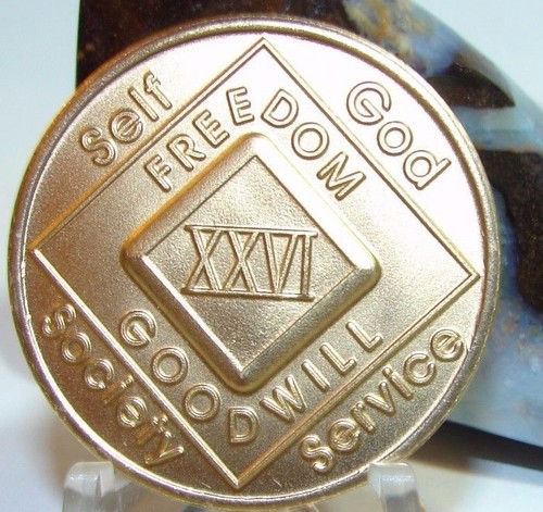Narcotics Anonymous NA 26 Year Clean Bronze Medallion Recovery Chip ...