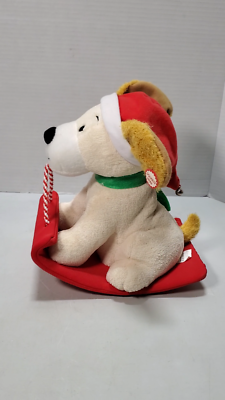 Hallmark Rockin Rover Animated Dog On Sled Barks Jingle Bells Jingle ...