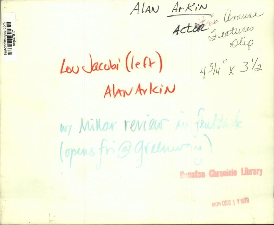 1979 Press Photo Actors Lou Jacobi and Alan Arkin in "The Magic of ...