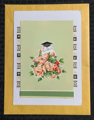 GRADUATION Good Luck Cap with Roses 7x9.5" Greeting Card Art #G-4401 | eBay