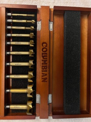 COLUMBIAN 10 PC CARBIDE TIPPED 3/8" SHAFT ROUTER BITS SET IN ORIGINAL ...