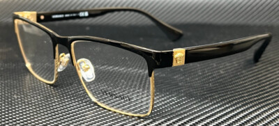 VERSACE VE1285 1443 Black Gold Men's 56 mm Eyeglasses 8056597726450| eBay