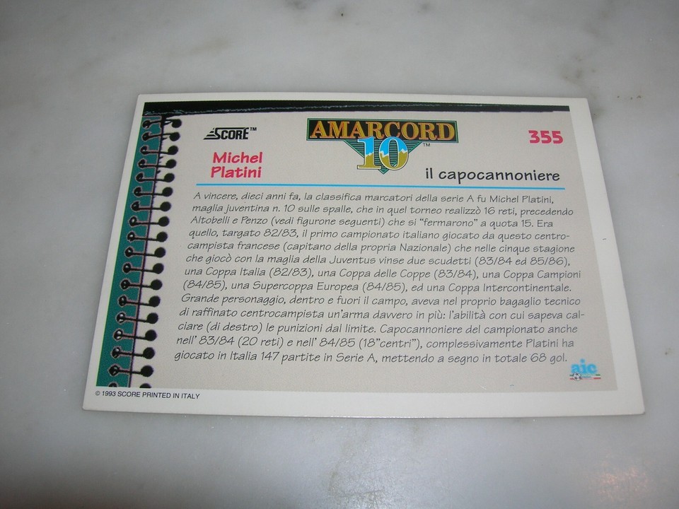 Michel PLATINI Juventus Score Amarcord 10 nr 355 AIC perfetta!! | eBay