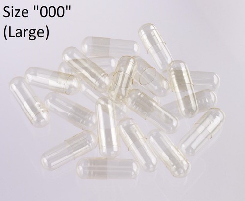 100 x Empty Gelatine Gelatin Capsules ( Gel Caps ) - Extra Large " Size ...