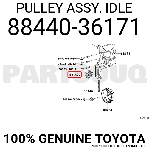 8844036171 Genuine Toyota PULLEY ASSY, IDLE 88440-36171 | eBay