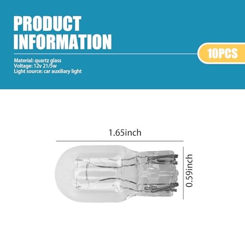 10 PCS 7443 Brake Light Bulbs, 12V 21/5W Super Bright Turn Signal Tail ...
