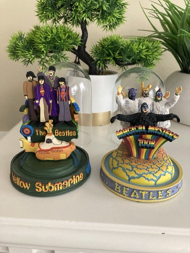 The Beatles Franklin Mint Hand-Painted Glass Dome Music Boxes Complete ...