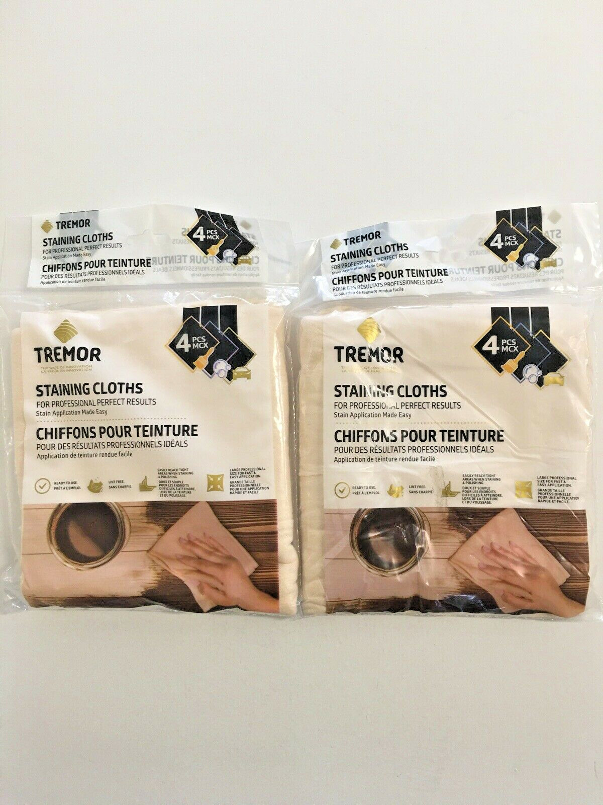 2 pk Tremor Staining Cloths Pad Applicator Stain Polishing Varnish ...