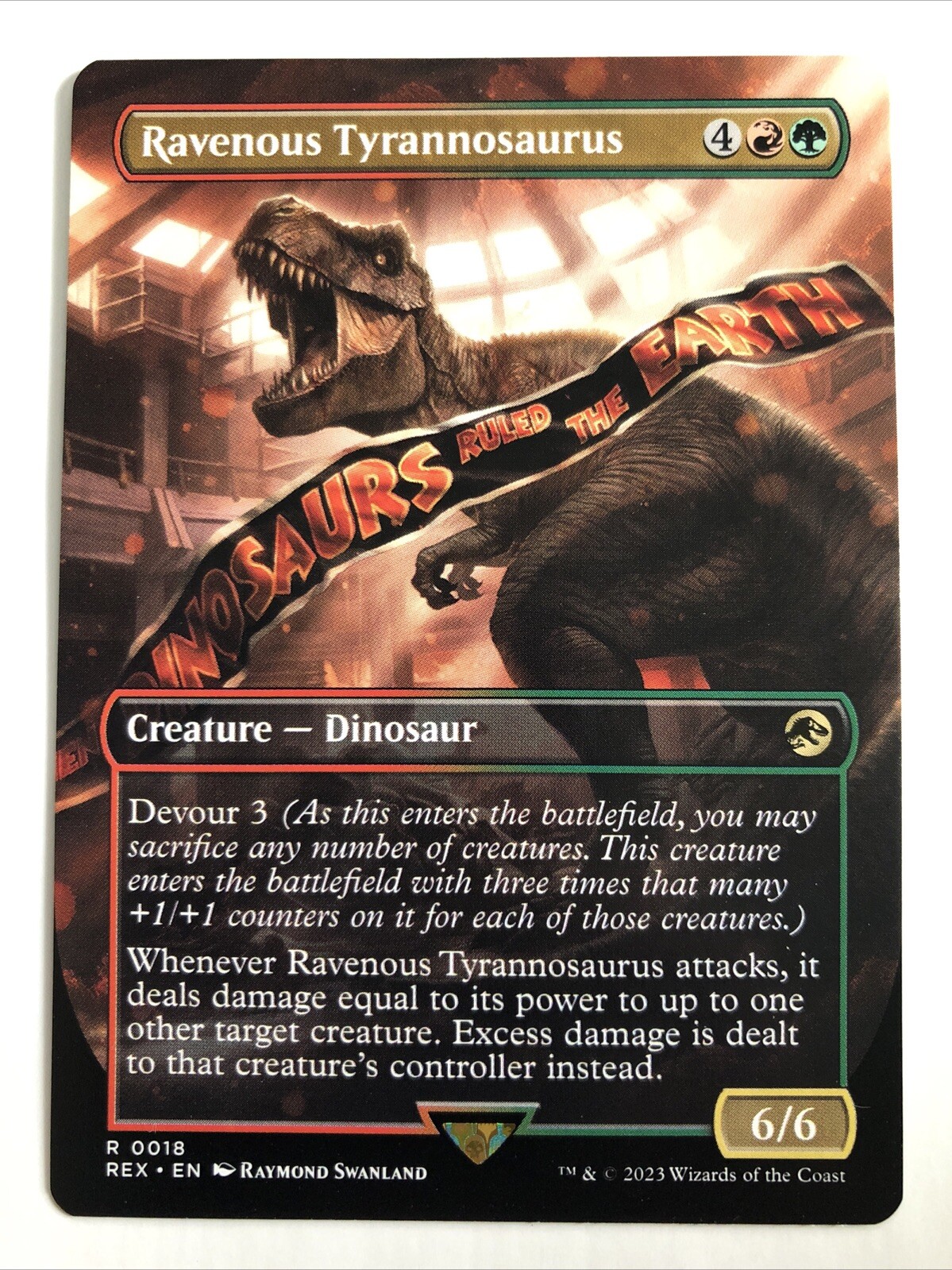 MTG Jurassic World Collection Ravenous Tyrannosaurus 0018 Borderless NM ...