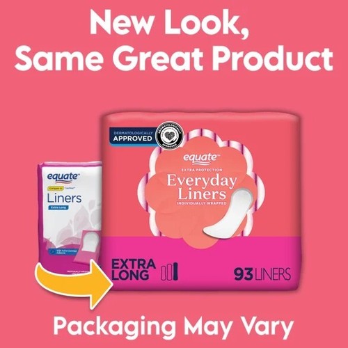 Equate Liners, Light Absorbency, Extra Long, Unscented (93 Count) | eBay