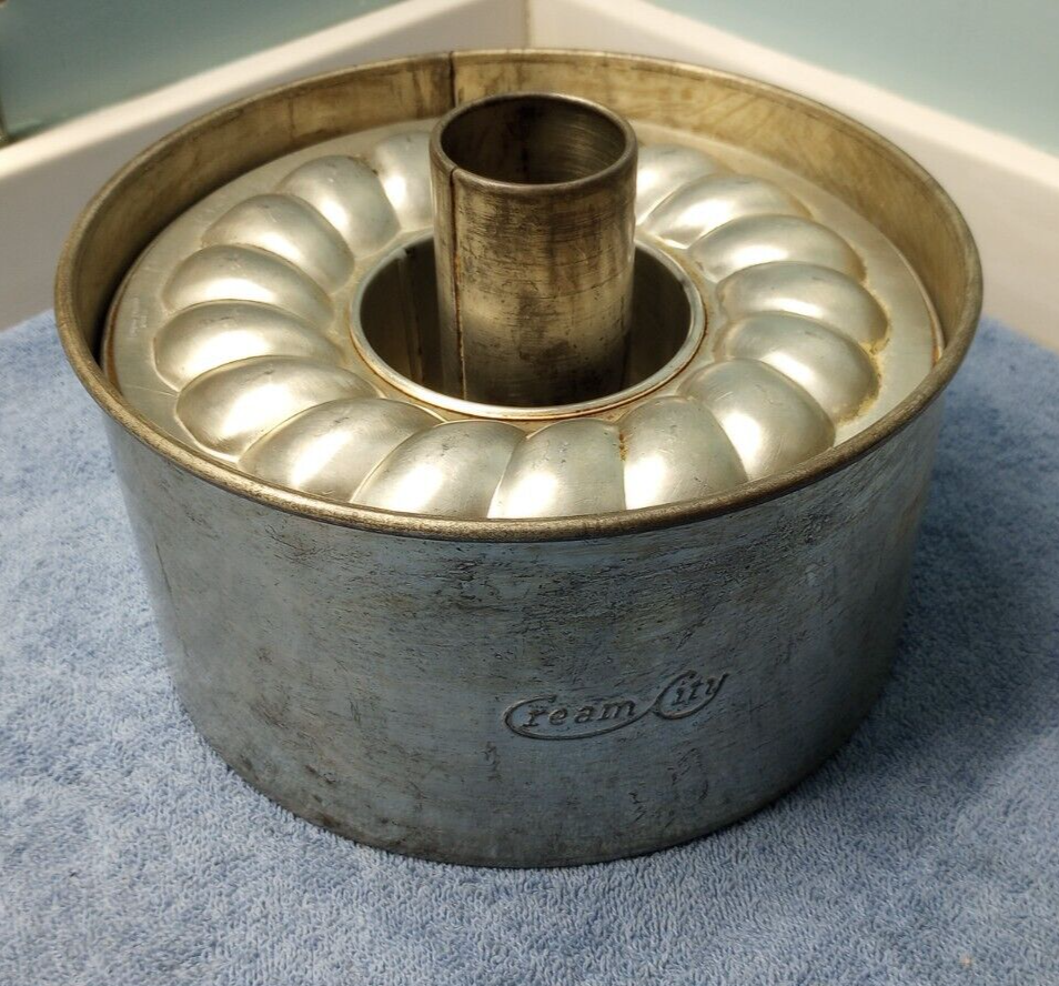 Vintage Cream City Tube Bundt Cake Pan Angel Food Springform 3 Inserts ...
