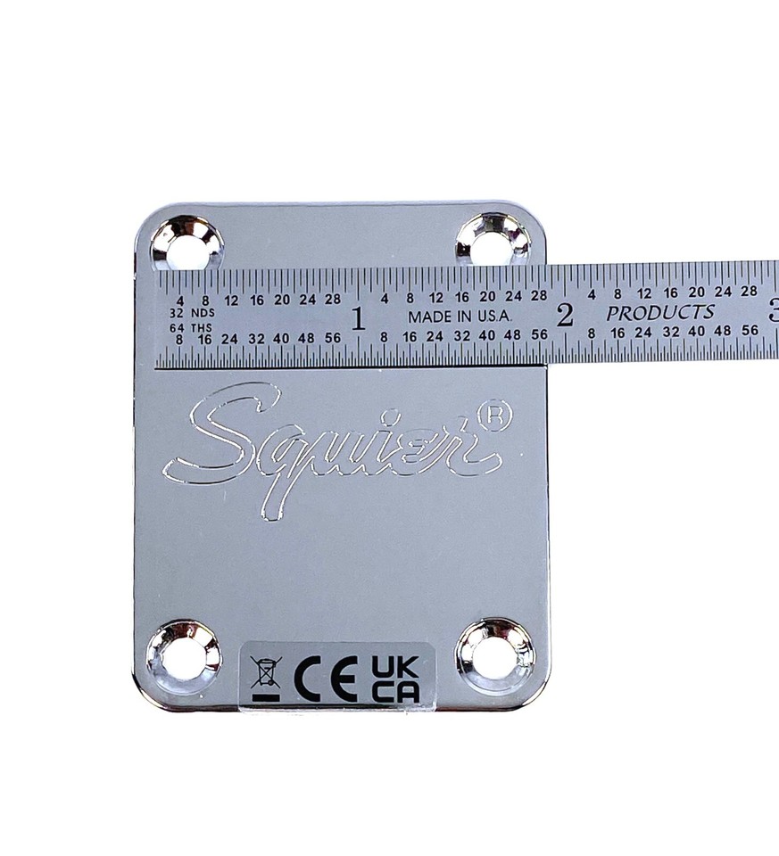 Real Fender Squier Strat SCRIPT NECK PLATE w/MOUNTING SCREWS Tele ...