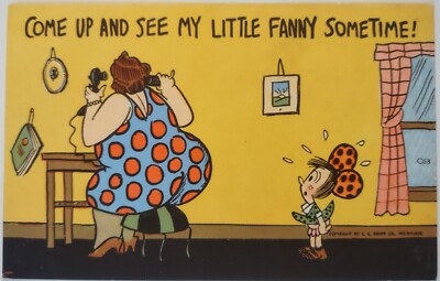 Vintage Risque Comic Humor Art Linen Postcard 1940's 18 | eBay