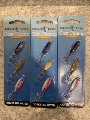 3 Packs Blue Fox Cast Champ Spoons 9 Total Pieces | eBay