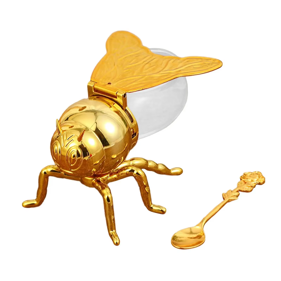 Creative Cartoon Bee Shaped Seasoning Jar Honey Pot with Spoon for ...
