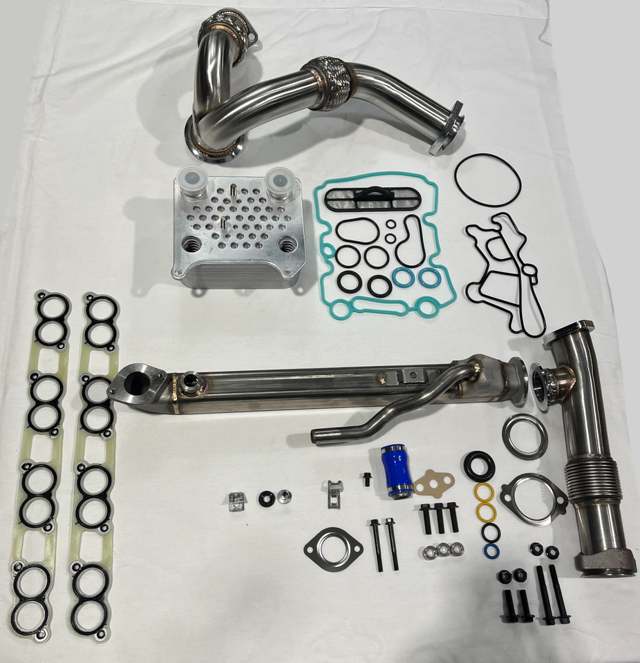 Upgraded EGR & High Flow Oil Cooler + Pipe For 04.5-07 Ford 6.0L Power ...