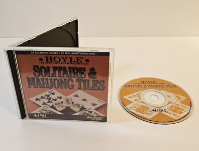 Hoyle Solitaire & Mahjong Tiles PC CD Sierra 50 Solitaire 60 Mahjong ...