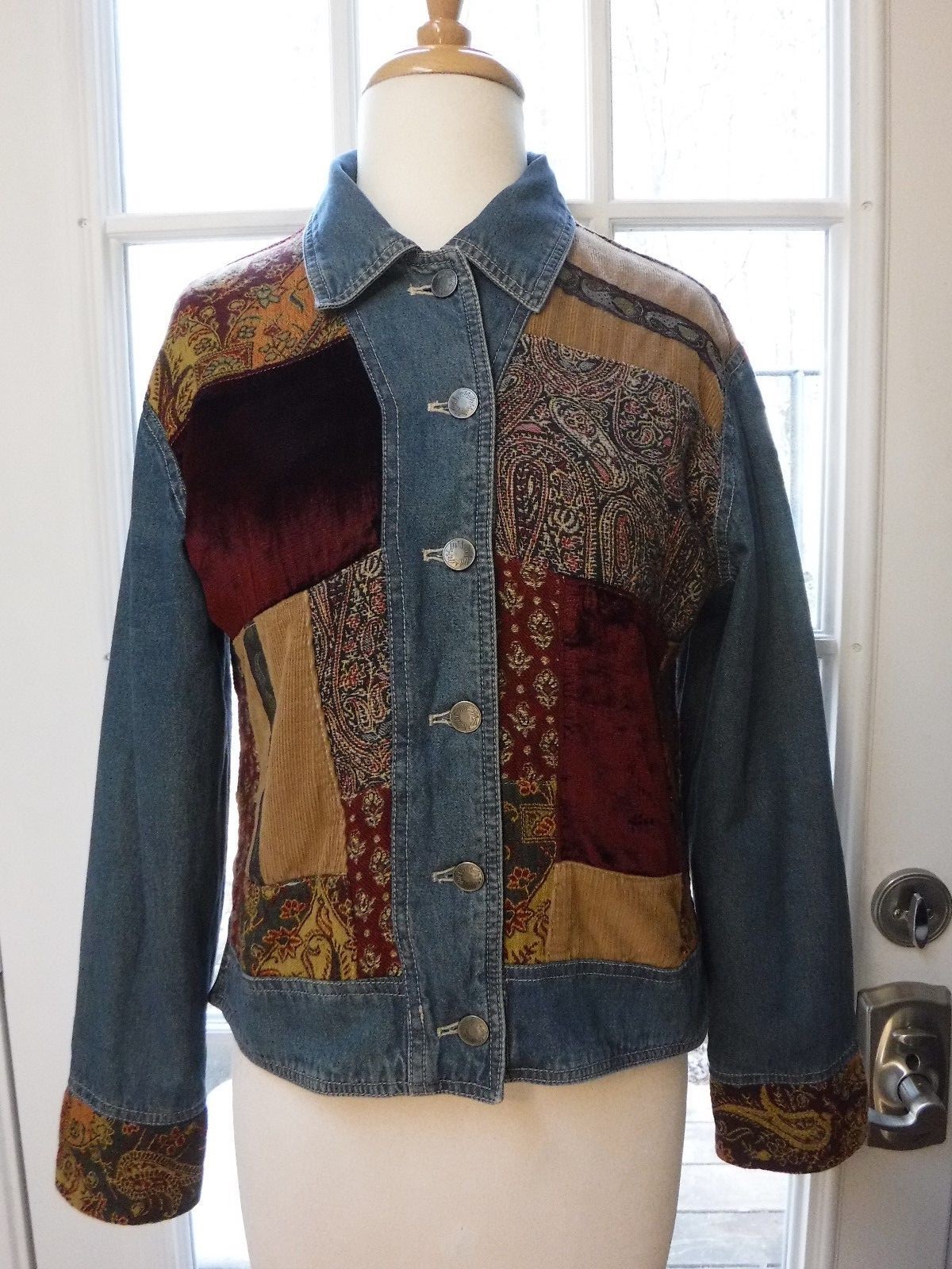 J.Jill Out of the Blue Patches on Blue Denim Jean Jacket Women XSP ...