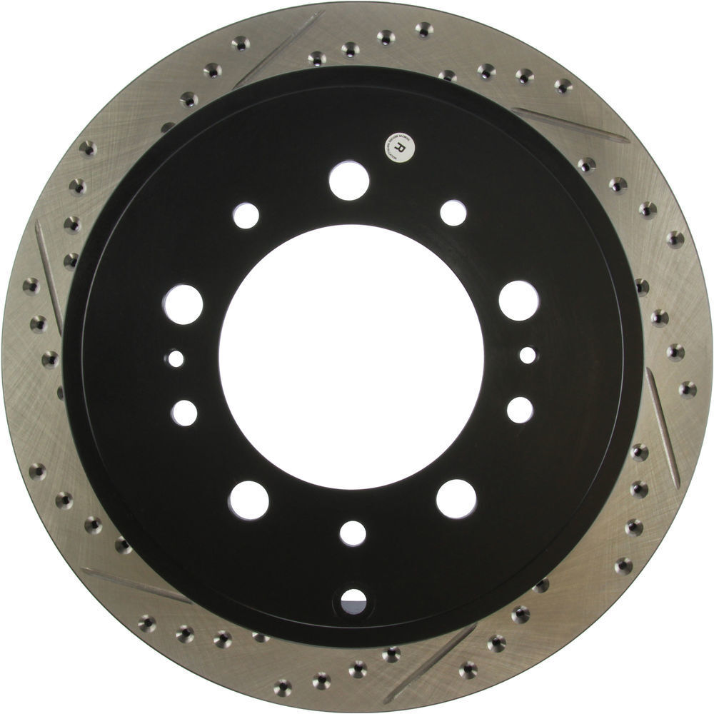 Disc Brake Rotor-Sport Cross-Drilled and Slotted Stoptech 127.44157R ...