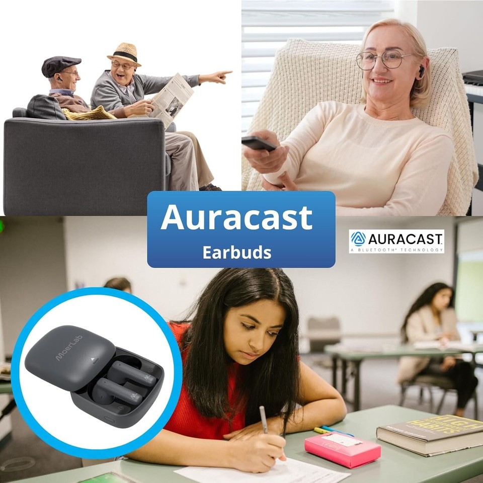 Auracast Solution Bundle Kit: 1 MoerDuo & 2 hearClear Earbuds Bundle-Seamless Bl | eBay